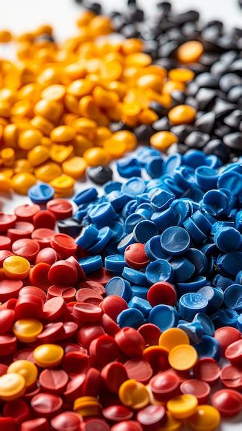 Premium Photo Vibrant Plastic Masterbatch Pellets Separated On A White Backdrop