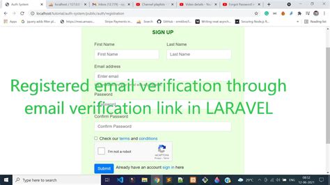 07 Email Verification Functionality With Email Verification Link In Laravel Youtube