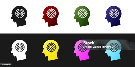 검은 색과 흰색 배경에 고립 된 머리 사냥 개념 아이콘을 설정 합니다 비즈니스 목표 또는 고용 기호입니다 인적 자원 및 사업