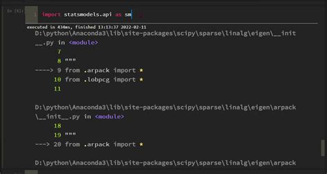 Import Statsmodelsapi As Sm Error Importerror Dll Load Failed While Importing Arpack The