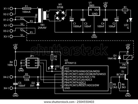 Schematic Diagram Electronic Devicevector Drawing Electrical Stock Vector Royalty Free