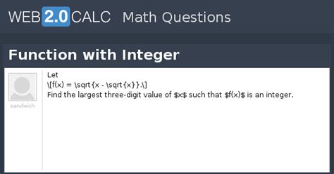View Question Function With Integer