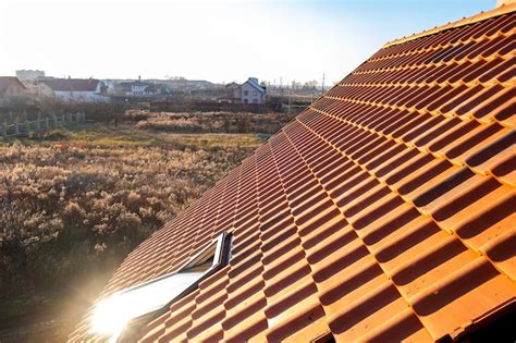 Premium Photo Overlapping Rows Of Yellow Ceramic Roofing Tiles