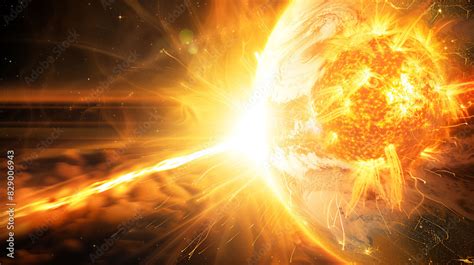 Epic Depiction Of A Planet Exploding In Space With Fiery Debris And Intense Cosmic Energy Stock