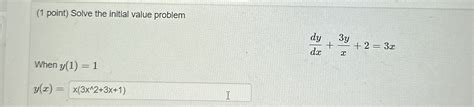 Solved 1 ﻿point ﻿solve The Initial Value