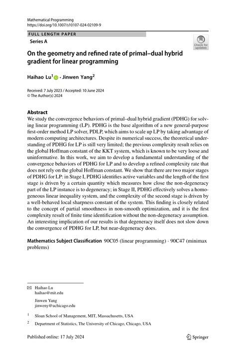 Pdf On The Geometry And Refined Rate Of Primaldual Hybrid Gradient