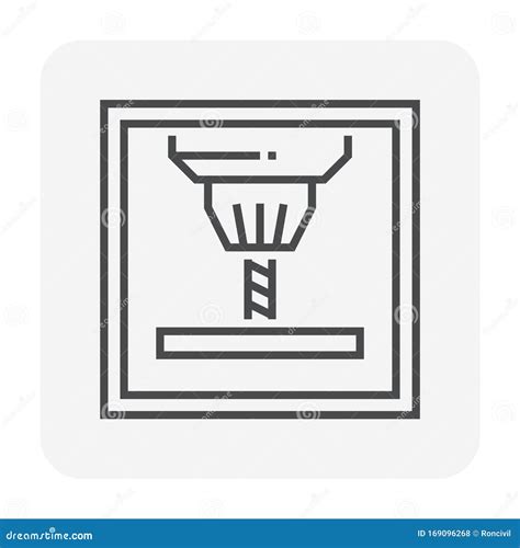 Cnc Milling Icon Stock Vector Illustration Of Engineer