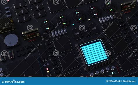Components Of Quantum Computer Parts Stock Illustration Illustration Of Technology