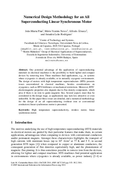 Pdf Numerical Design Methodology For An All Superconducting Linear