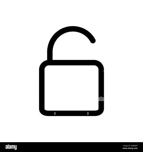 Unlock Padlock Line Icon Isolated On White Background Black Flat Thin Icon On Modern Outline