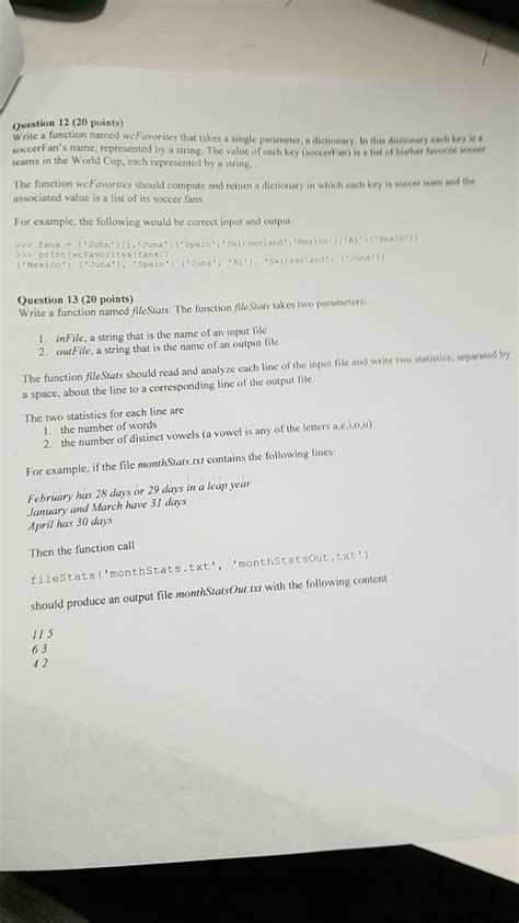 Solved Question 12 20 Points Write A Function Named