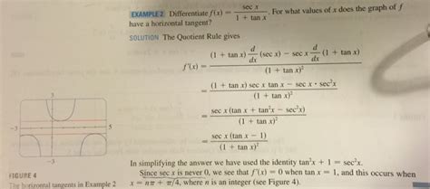 Solved Sec X Example 2 Differentiate X Have A Horizontal