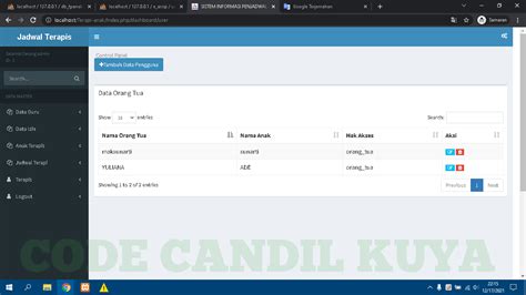 √ aplikasi sistem informasi penjadwalan terapi anak candil code