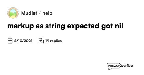 Markup As String Expected Got Nil Mudlet