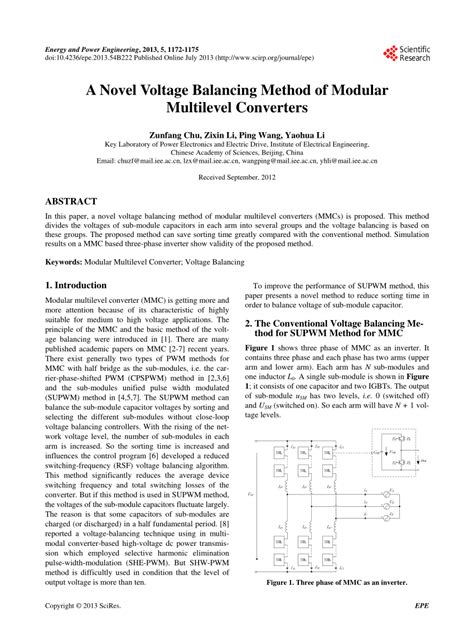 pdf a novel voltage balancing method of modular multilevel converters