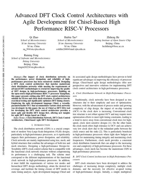 advanced dft clock control architectures with agile development for