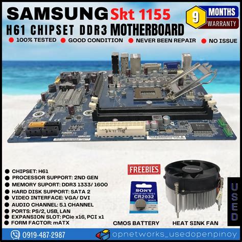 H61 Chipset Ddr3 Socket 1155 Samsung Brand Desktop Motherboard With