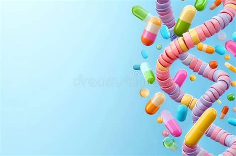 Vibrant Abstract Representation Of Molecular Chains As Viewed Under A Microscope In Scientific