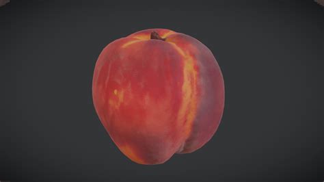 Peach 2 Low Poly Pbr 3d Model