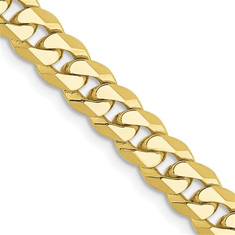 10k 575mm Flat Beveled Curb Chain Unclaimed Diamonds
