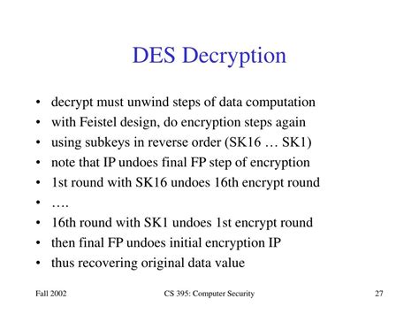 Ppt Chapter 3 Modern Block Ciphers And The Data Encryption Standard