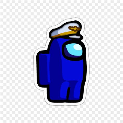 Hd Dark Blue Among Us Character Leaf Hat Stickers Png — Free