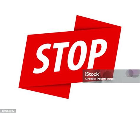 중지 배너 음성 거품 라벨 리본 템플릿 벡터 스톡 일러스트레이션 대화 풍선 문자 기호에 대한 스톡 벡터 아트 및 기타 이미지