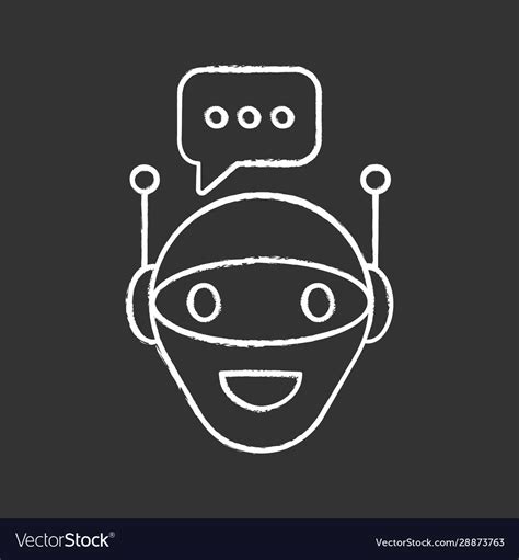 Chat Bot Chalk Icon Royalty Free Vector Image Vectorstock