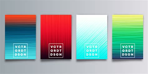 전단지 포스터 브로셔 타이포그래피 또는 기타 인쇄 제품을 위한 손으로 그린 선이 있는 다채로운 그라데이션 커버 세트 벡터에 대한 스톡 벡터 아트 및 기타 이미지 Istock