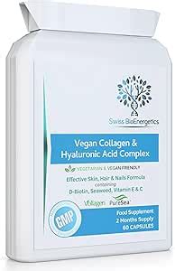 Vegan Collagen And Hyaluronic Acid Complex 60 Capsules Effective Skin