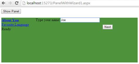 Solved Setting ASP NET Panel Control Visible Property To True Using