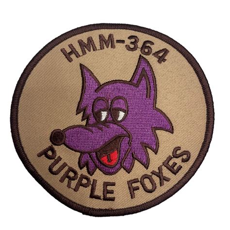 Hmm 364 Squadron Purple Foxes Officially Licensed Usmc Patch