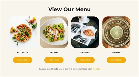 View Our Menu Landing Page By Nicepage