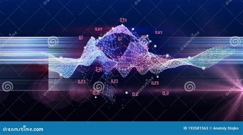 big data abstract visualization analyze algorithm wavy grid data artificial intelligence