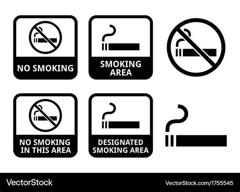 No Smoking Area Icons Royalty Free Vector Image