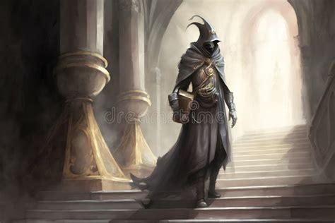 The Plague Doctor At The Cemetery Gates Neural Network Ai Generated Stock Illustration