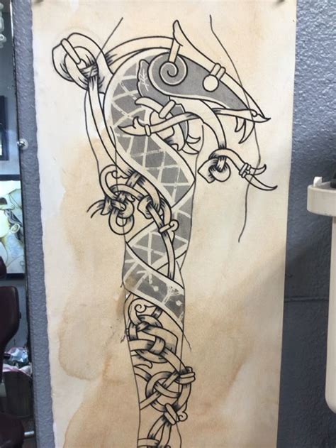 Nordic Wyrm Tattoo Viking Tattoos Norse Tattoo Nordic Tattoo