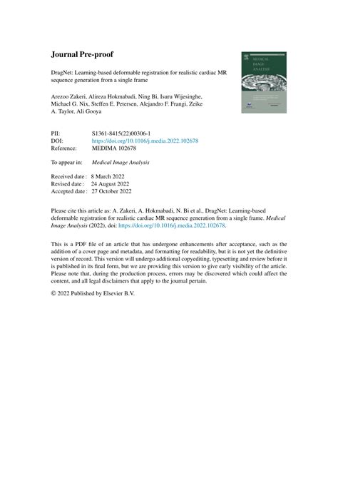 Pdf Dragnet Learning Based Deformable Registration For Realistic Cardiac Mr Sequence