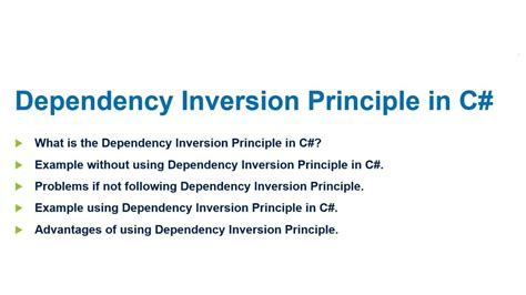 Dependency Inversion Principle In C With Examples Solid Dip Youtube