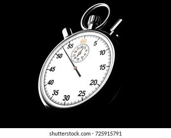 Stopwatch On Black Background 3d Illustration Stock Illustration