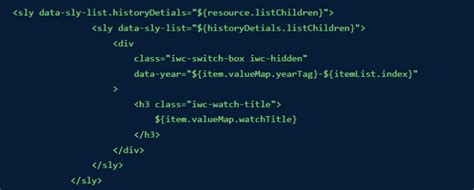 AEM Sightly Iterate Through List Using Data Sly List