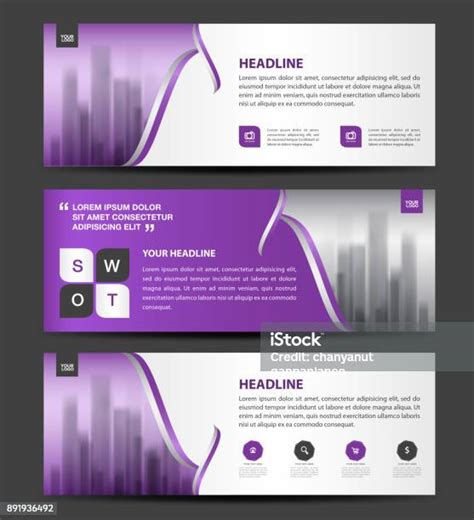 보라색 배너 서식 파일 벡터 일러스트 레이 션 웹 배너 레이아웃 머리글 웹 페이지 추상적인 배경 0명에 대한 스톡 벡터 아트 및 기타 이미지 Istock