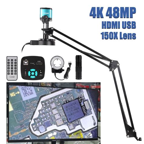 48mp 4k Digital Microscope For Electronics Usb Hdmi Industrial
