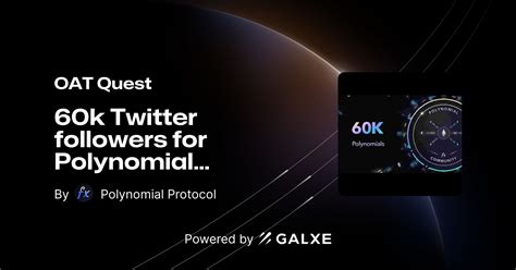 60k Twitter Followers For Polynomial Protocol By Polynomial Protocol