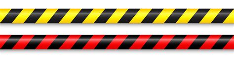 현실적인 바리케이드 건설 테이프 노란색과 빨간색 경찰 경고 라인 위험 또는 위험 줄무늬 리본 공사 중입니다 제한 구역 구역 주의 기호입니다 벡터 그림 건설 현장에 대한 스톡
