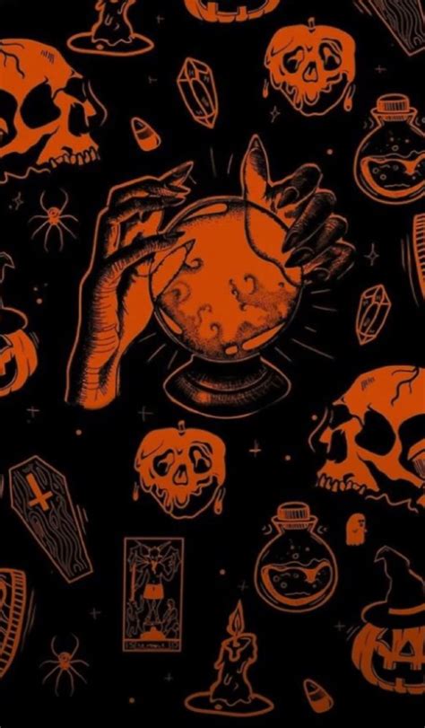 Halloween Phone Background Set Of 5 Digital Download Multicoloured