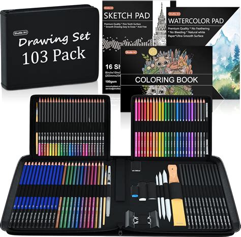 Buy Drawing Kit Shuttle Art 103 Pack Drawing Pencils Set Sketching And Drawing Art Set With