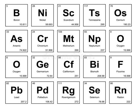 20 Preiodic Table Of The Elements Icon Pack Design Stock Vector Illustration Of Boron