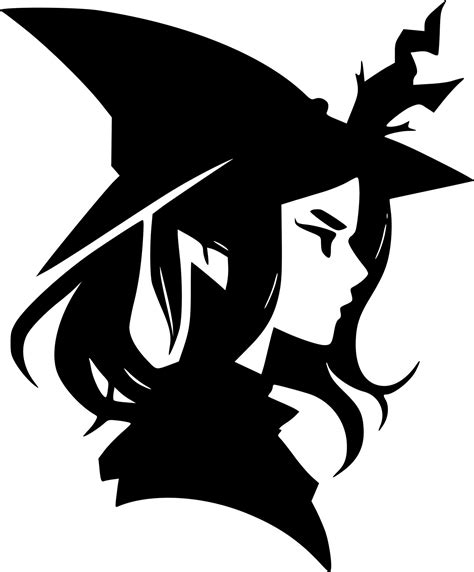 Witch Black And White Vector Illustration 24140195 Vector Art At Vecteezy