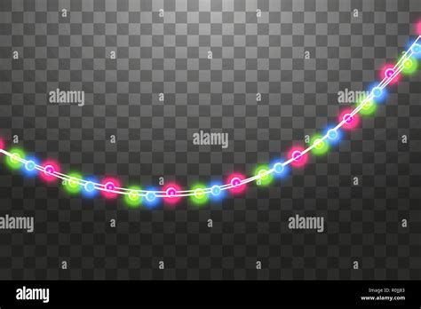 Festive Garlands Set Of Decorations With Multicolor Shiny Lights